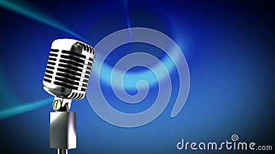 Microphone and Moving Blue Lights Stock Footage - Video of generated ...