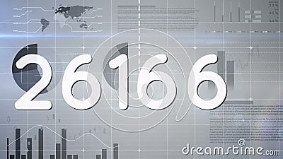 Animation of Rising Number Counting To 50000, Over Grey Interface ...