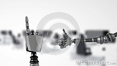 Animation of Robotic Hands Moving Over Empty Office Stock Video - Video ...