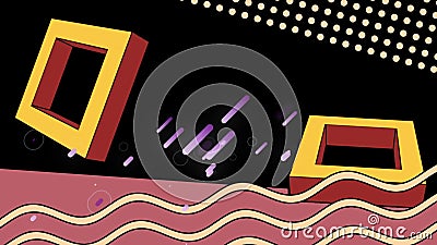 Animation of Rotating Squares, Waves and Abstract Shapes on Black ...