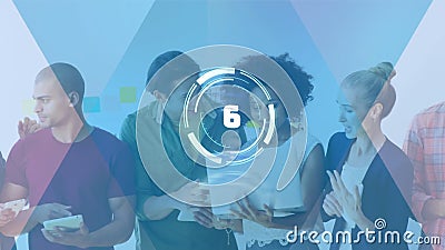 Animation of Scope Scanning with Countdown Over Business People Using ...