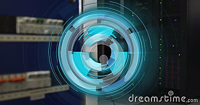 Animation of Scope Scanning and Data Processing Over Server Room Stock Footage - Video of global ...