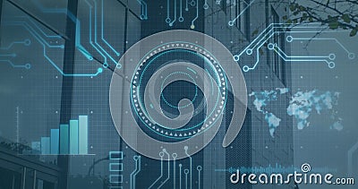 Animation of Scope Scanning and Data Processing Over World Map and Processor Elements Stock ...