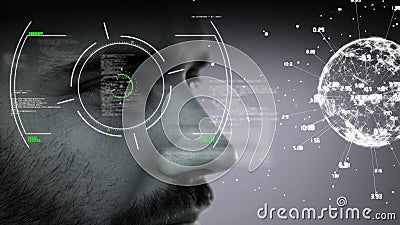 Animation of Scope Scanning, Network of Connections and Data Processing ...