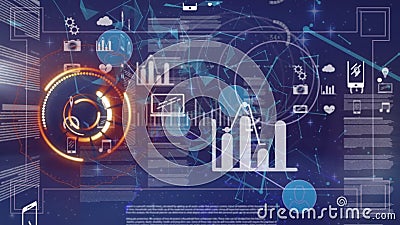 Animation of Scope Scanning Over Data Processing on Black Background Stock Video - Video of ...