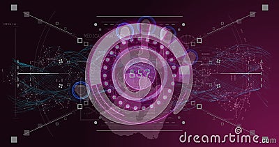 Animation of Scope Scanning Over Handprint and Data Processing Stock ...