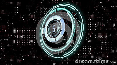 Animation of Scope Scanning Over White Dots on Black Background Stock ...