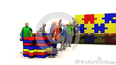 Animation Showing the Concept of Teamwork Stock Footage - Video of ...