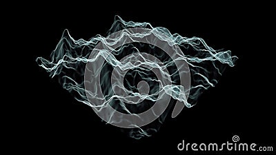 Three Dimensional Frequency Moving Wave on a Black Background. Stock ...