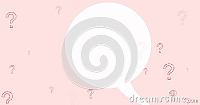 Animation of Speech Bubble Over Question Marks on Pink Background Stock ...