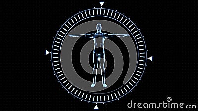 Animation of Spinning Circle with Human Body Inside and Flickering ...