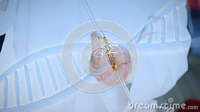 Animation of Spinning Dna Strand and Mathematical Formulas Over ...