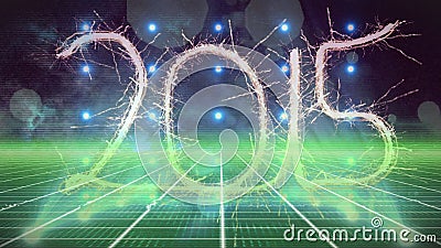 Animation of Spots Moving Over 2015 Text Stock Video - Video of digital ...