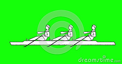 Animation of Teamwork, Team Rowing. Stock Video - Video of competition ...