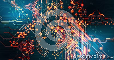 Animation of Technology Circuit Over Black Background Stock Footage ...