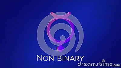Animation of Text Non Binary, with Purple Non Binary Symbol on Blue ...