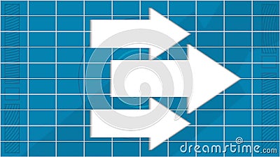 Animation of Three Arrow Icons Moving Over Pulsating Circle on Blue ...