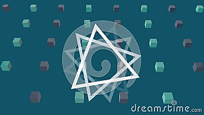 Animation of Triangle and 3d Shapes Over Blue Background Stock Footage ...