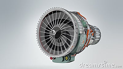 Animation of Turbofan Jet Engine on Gray Background Stock Video - Video ...