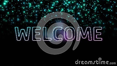 Animation of Welcome Text Over Flashing Blue Light Pattern Stock Video ...