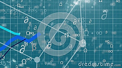 Animation of White Mathematical Symbols Floating with a Square Made of ...