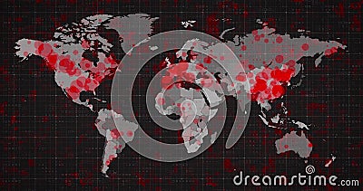 Animation of the World Map and Countries Turning Red through Circles in ...