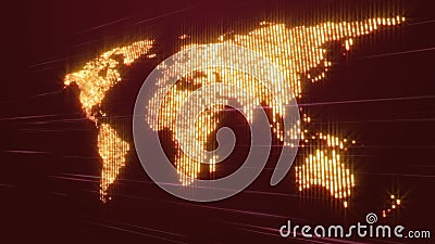 Animation with World Map in Motion, Loop HD 1080p Stock Video - Video ...