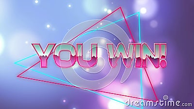 Animation of You Win Text Over Light Spots on Blue Background Stock ...