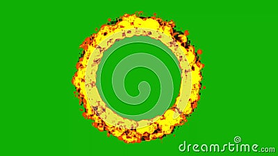 Anime Fire Circle Motion Graphics with Green Screen Background Stock ...