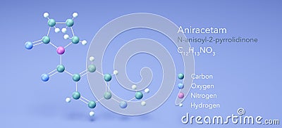 Aniracetam Molecule, Molecular Structures, Ampamet Medication, 3d Model ...