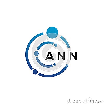 ANN Letter Logo Design On Black Background. ANN Creative Initials ...