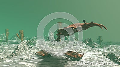 Anomalocaris And Trilobites In The Sea Stock Photography ...