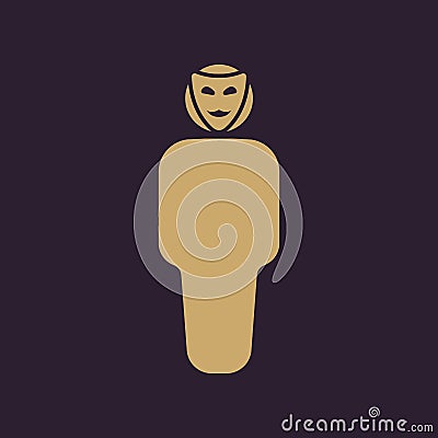 The Anonym Icon. Unknown And Faceless, Impersonal, Featureless Symbol ...