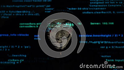 Anonymous Hacker and Programming Code Stock Footage - Video of hacker ...