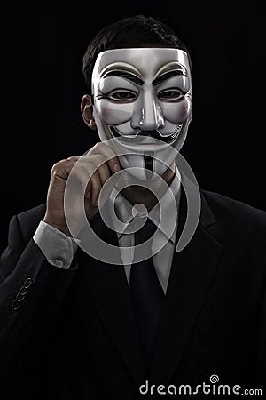 Anonymous Man Wearing A Mask Editorial Stock Image - Image: 31518584