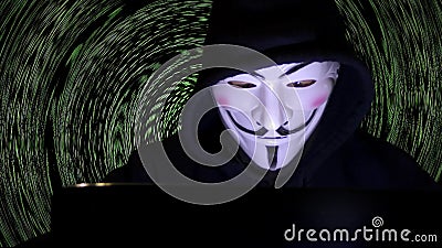 Anonymous Mask and Coding -Hacker in the Hood with Anonymous Mask Stock ...