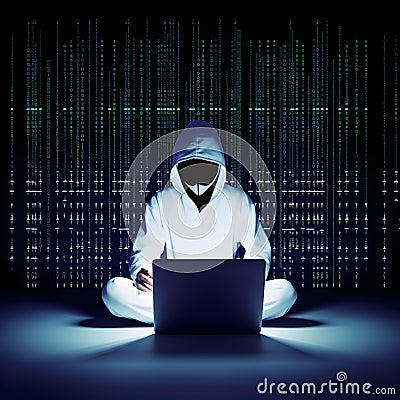 Modernized Hacker With Hoodie. Concept Of Dark Web, Cybercrime ...