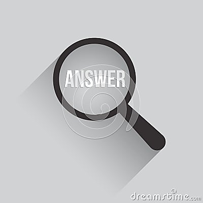 Answer Word Magnifying Glass Cartoon Vector | CartoonDealer.com #113205897