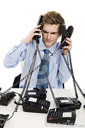 Answering Multiple Calls At The Same Time Royalty Free Stock ...