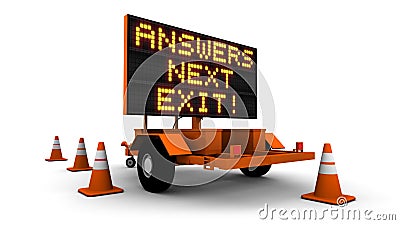 Answers Next Exit - Construction Sign Message Stock Video - Video of ...
