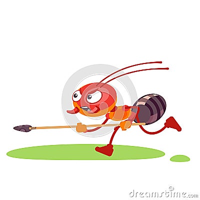Ant Soldier Character In A Fighting Pose Screams And Runs To Attack ...