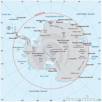 Antarctic Map Stock Illustration - Image: 67526426