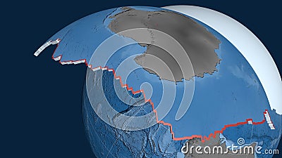 Antarctica Tectonic Plate. Elevation and Bathymetry Stock Footage ...