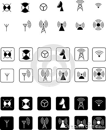 Distributed Antenna System (DAS) Symbols Vector Illustration ...