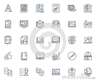 Anthology Line Icons Collection. Collection, Compilation, Assortment ...