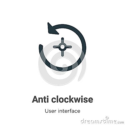 Anti Clockwise Vector Icon On White Background. Flat Vector Anti ...