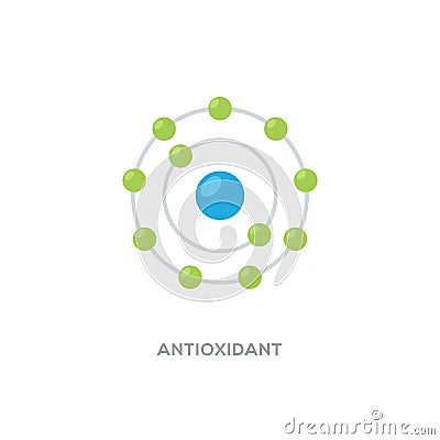 Antioxidant Vector Icon, Radical Free Oxidant Molecule | CartoonDealer ...