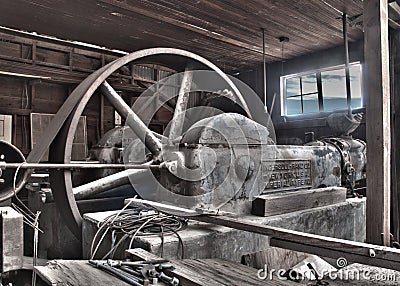 Antique Belt Driven Steam Compressor Royalty-Free Stock Image ...