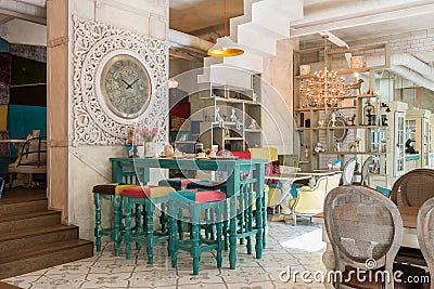 Antique Cafe Interior Royalty Free Stock Image - Image: 33261766