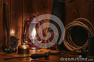 Antique Carpentry Wood Workshop With Old Tools Royalty Free Stock Image ...